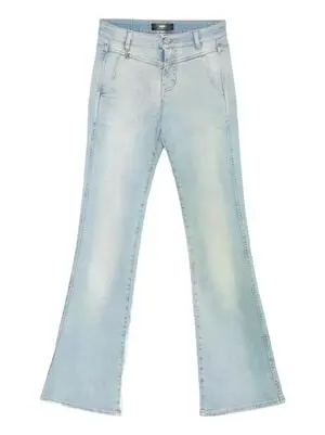 Amiri Logo Charm Flared Jeans - Blue