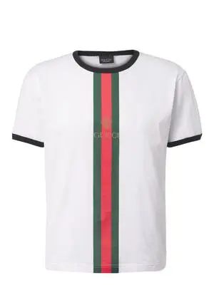 Gucci Web Stripe Cotton T-shirt - White
