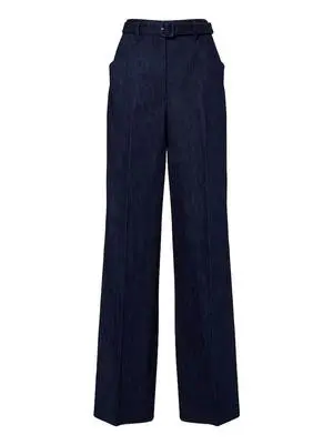 Gabriela Hearst Belted Wide-leg Denim Trousers - Blue