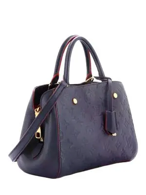 LOUIS VUITTON Montaigne Handbag Monogram Empreinte Leather Bb Satchel - Blue