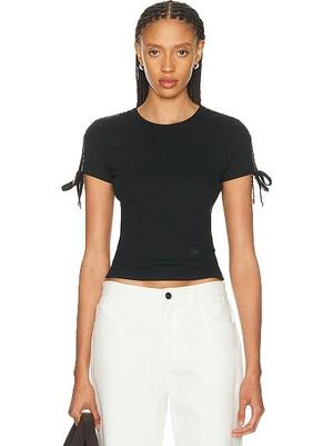 Burberry Taisie T-shirt With Tie Detail - Black