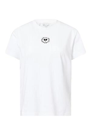 Stella McCartney Iconic Heart Flocked-logo Cotton-jersey T-shirt - White