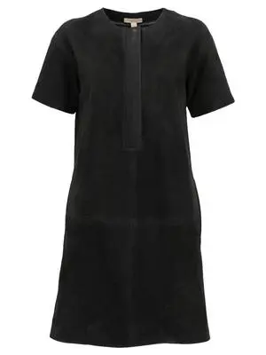 Burberry Suede Short-sleeve Dress - Black