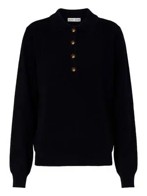 BLAZÉ MILANO Highland Wool And Cashmere Polo Sweater - Blue