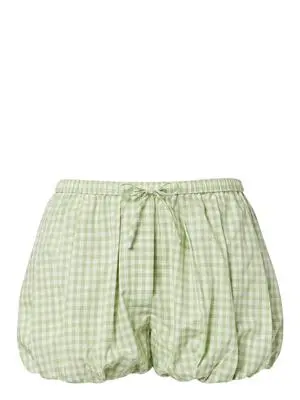 Simkhai Gingham Cotton-blend Shorts - Green