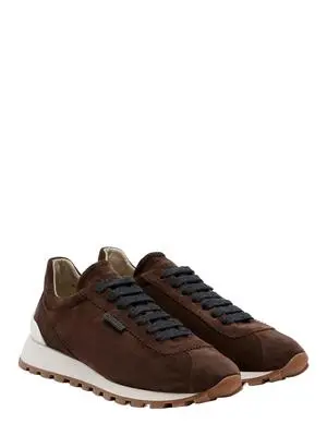 Brunello Cucinelli Monili Suede Sneakers - Brown