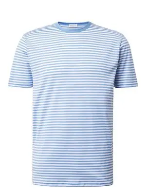 Sunspel Striped Cotton T-shirt - Blue