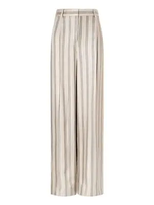 TWP Hudson St Striped Wide-leg Trousers - Neutrals