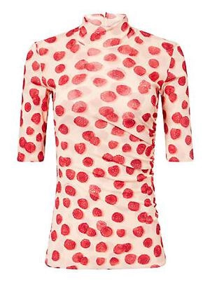 Stella McCartney High-neck Mesh Top - Raspberry
