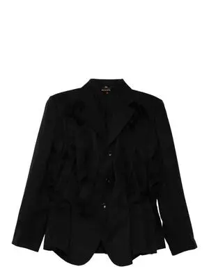 Comme Des Garçons Twill Blazer With Pleated Details - Black