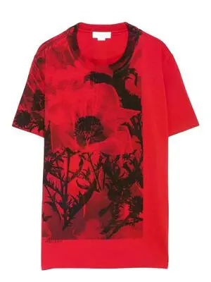 Alexander McQueen Alexander McQueen Crew Neck T-Shirt With Floral Print Red