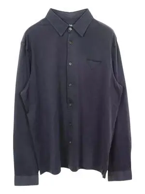 Prada Triangle Logo Long-sleeve Shirt - Blue
