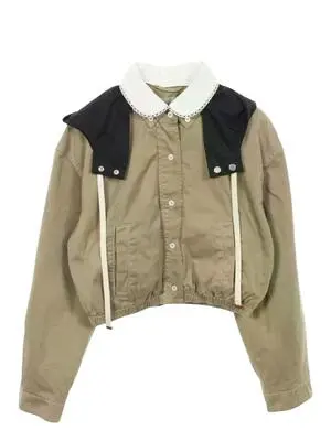 Miu Miu 2010s Limestone Cropped Blouson Jacket - Neutrals