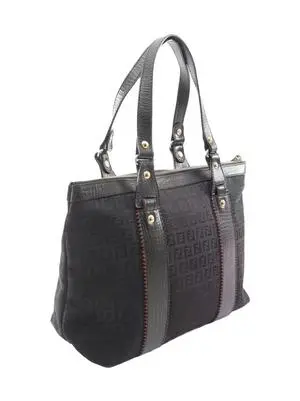 Fendi Zucchino Canvas Tote Bag - Black