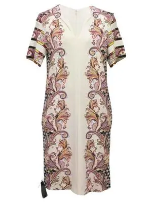 Etro Paisley Print V-neck Shift Dress - Neutrals