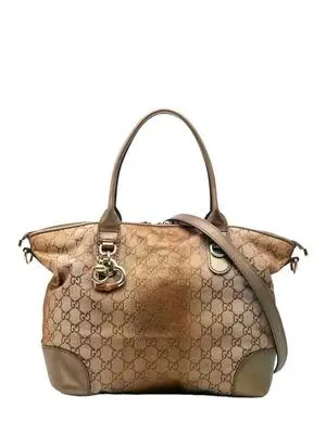 Gucci Lurex Gg Heart Bit Satchel - Brown