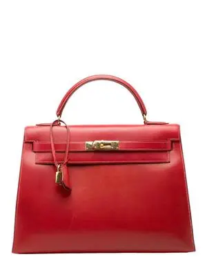 Hermès 1993 Box Calf Kelly Sellier 32 Satchel - Red