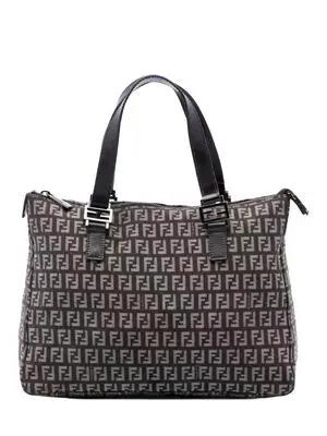 Fendi Zucchino Canvas Tote Bag - Brown