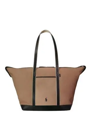 Polo Ralph Lauren Pony Contrast-trim Tote Bag - Neutrals