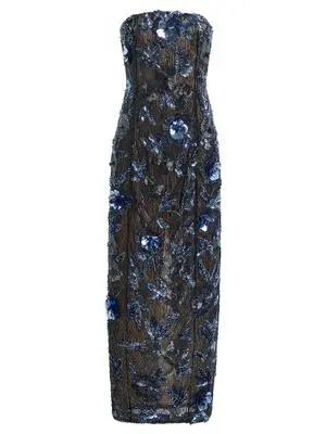 Rachel Gilbert Exclusive Pierre Embellished Tulle Gown - Blue