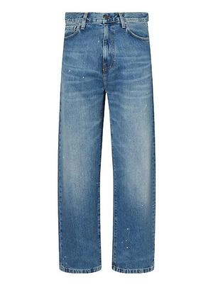 Carhartt Work In Progress Paint-splatter Straight-leg Denim Jeans - Blue