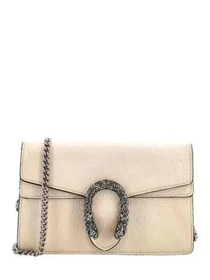 Gucci Dionysus Bag Leather Super Mini Clutch Bag - Neutrals