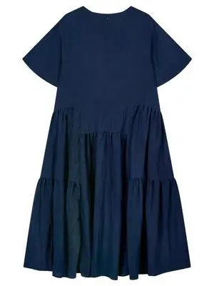 STUDIO TOMBOY Asymmetric Tiered A-line Dress - Blue