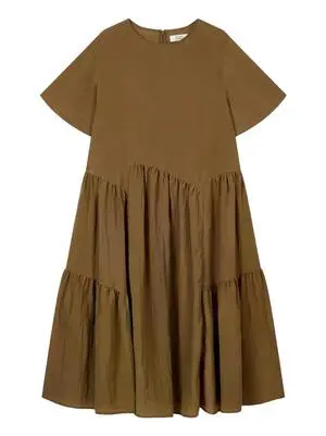STUDIO TOMBOY Asymmetric Tiered A-line Dress - Neutrals