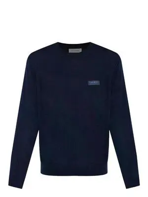 Givenchy Navy Wool Crew Neck Sweater - Blue
