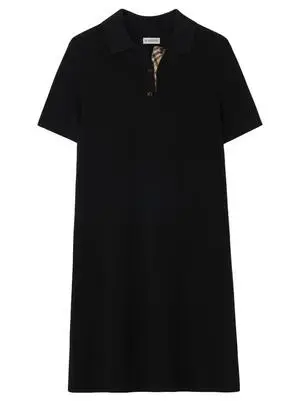 Burberry Wool Polo Shirt Dress - Black