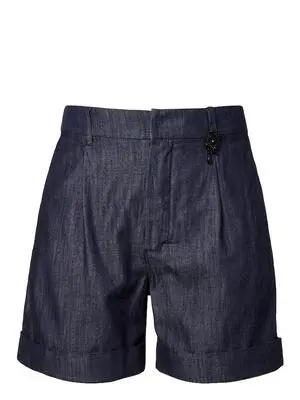 Max Mara Belted Denim Shorts - Blue