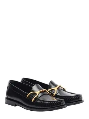 Alexander McQueen Wishbone Leather Loafers - Black