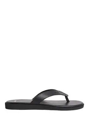 BOSS Faux Leather Flip Flops - Black