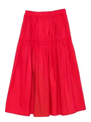 Maje Tiered Midi Skirt - Red