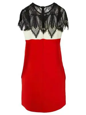 Maje Lace Overlay Mini Dress - Red