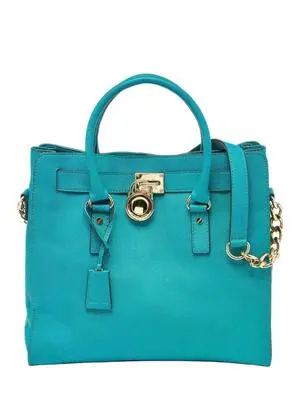 Michael Kors Hamilton Leather Tote Bag - Blue