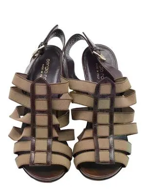 SERGIO ROSSI Elastic Strappy Sandals - Neutrals