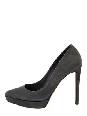 SERGIO ROSSI Sergio Rossi Vintage Grey Suede Pointed Toe Platform Pumps