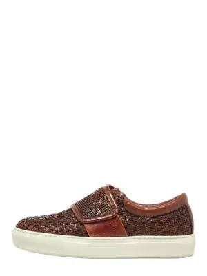 Giorgio Armani Woven Touch-strap Sneakers - Brown