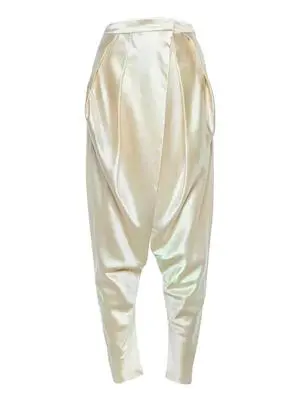 Balmain Beige Pleated Draped Trousers - Neutrals