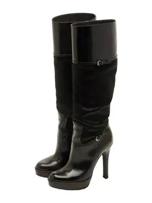 Gucci Knee-length Stiletto Heel Platform Boots - Black