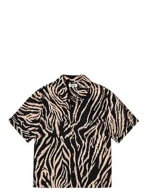 RO&ZO Zebra Print Short Sleeve Shirt - Multi