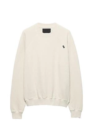 Prada Crewneck Cotton-jersey Sweatshirt - Neutral