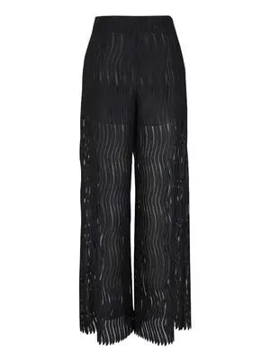 Akris Cassie Wave-pattern Trousers - Black