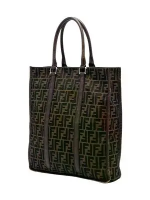 Fendi 2000-2010 Zucca Canvas Vertical Tote Bag - Brown