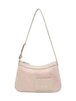 Armani Exchange Logo Debossed Shoulder Bag - Neutrals