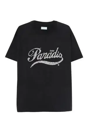 3.PARADIS Crystal-embellishment T-shirt - Black
