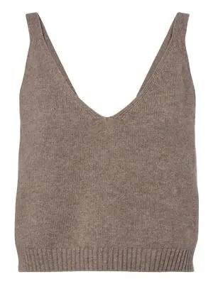 LISA YANG Violia Cashmere Crop Top - Grey