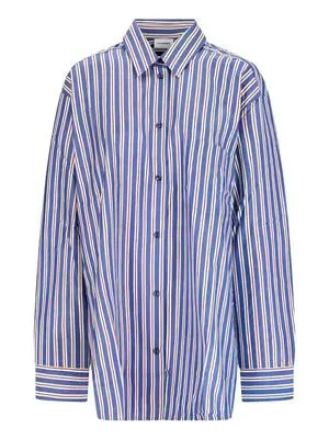 Andamane Georgiana Striped Oversized Shirt - Blue