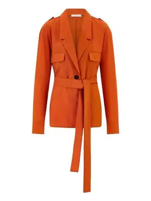 FERRAGAMO Deconstructed Blazer With Sash Belt - Orange